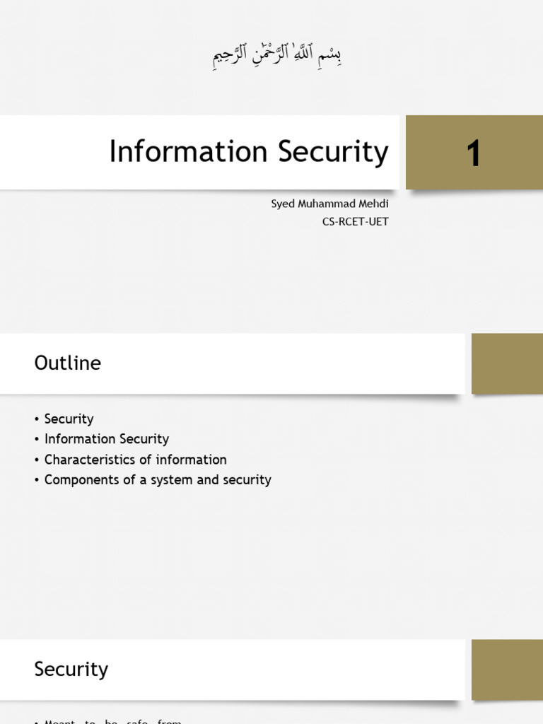 Information Security-1 Basics | PDF
