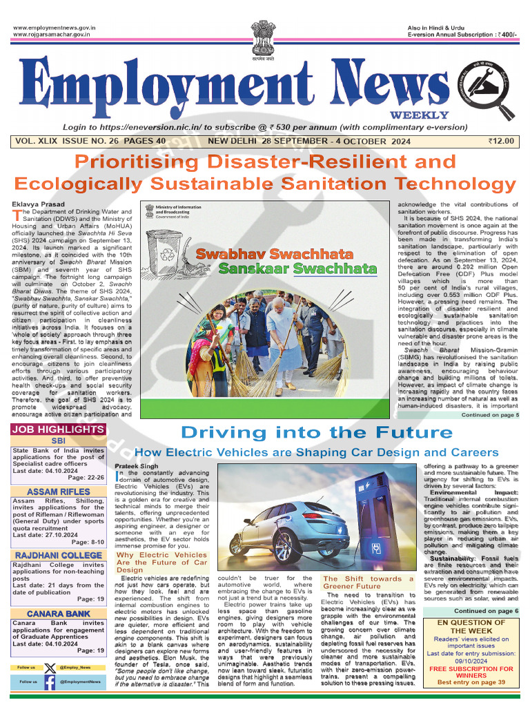 Employment News 28 SEP - 4 OCT 2024 | PDF