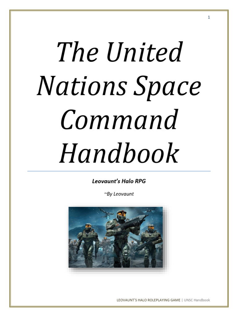 Halo RPG UNSC Handbook (8-9-23) | PDF