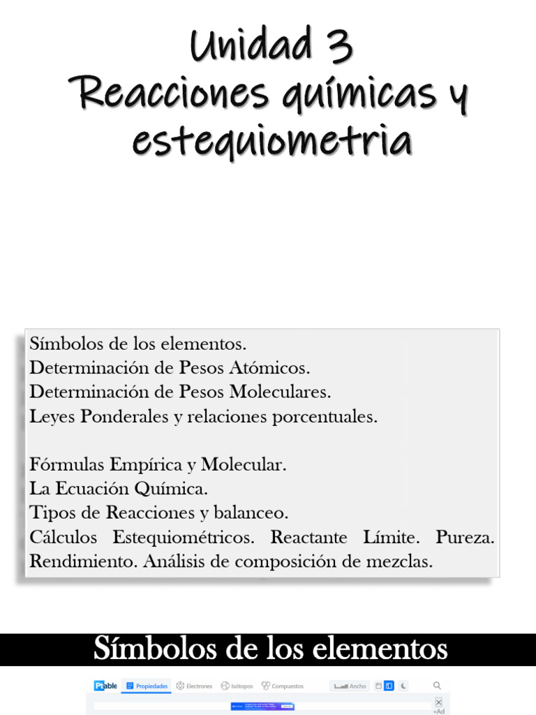 Reacciones Químicas y Estequiometria | PDF | Estequiometría | Mole (Unidad)