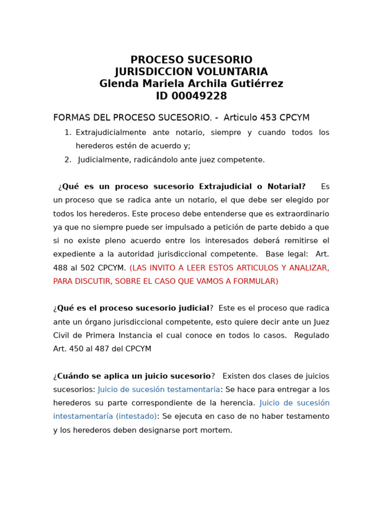 Fases Del Proceso Sucesorio Intestado | PDF | Intestacy | Derecho