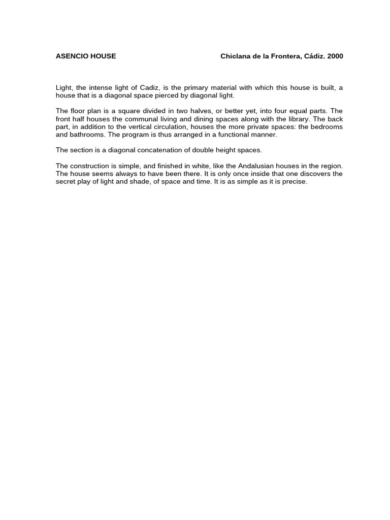 Asencio House - 02 Short Statement | PDF