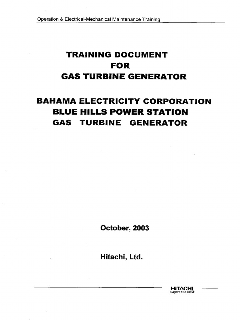 Training Document For Gas Turbine Generator | PDF