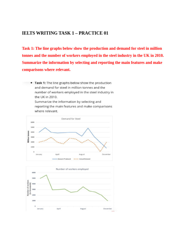 Ielts Writing Task 1 - Practice 01 | PDF