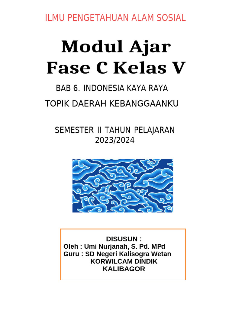 Modul Ilmu Pengetahuan Alam Sosial - PMM - Umi NJ | PDF