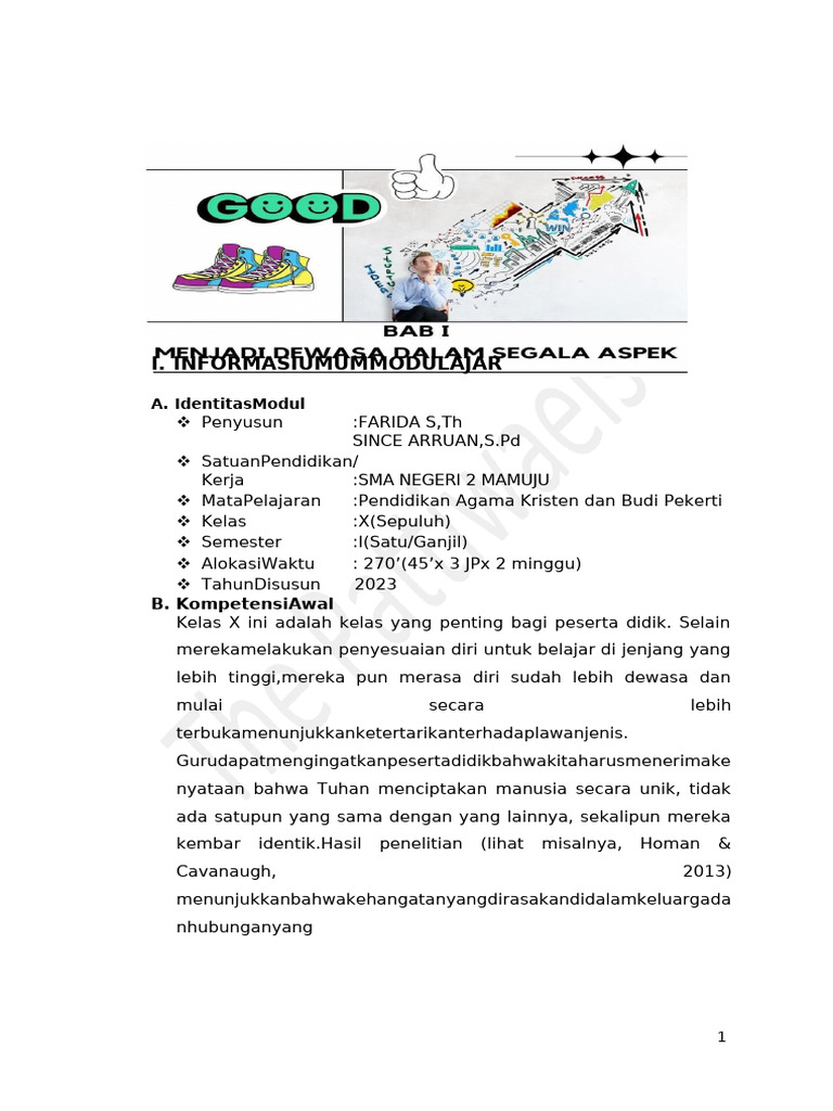 Informasi Umum Modul Ajar | PDF