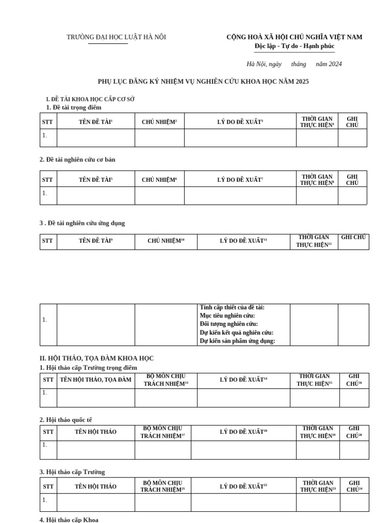 Phu Luc Dang Ky Nhiem Vu 2025 | PDF
