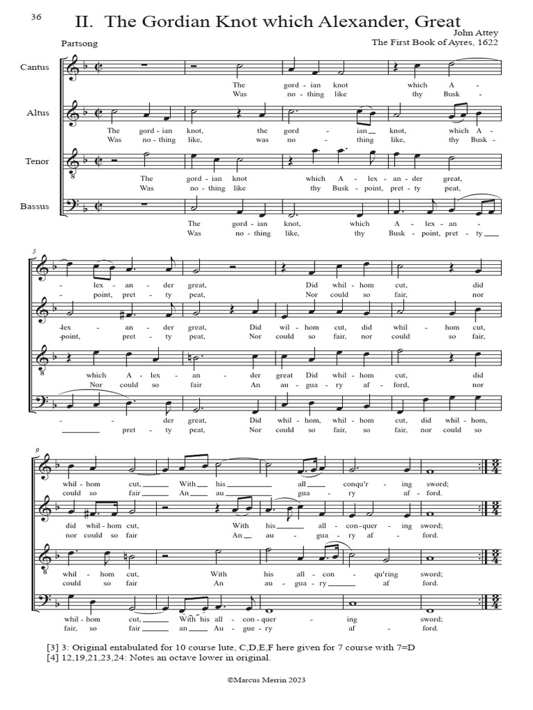 02TheGordianKnotwhichAlexandergreatMADRIGAL - Score | PDF