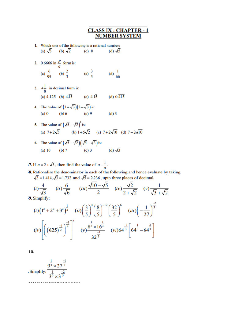 Number System 2 | PDF