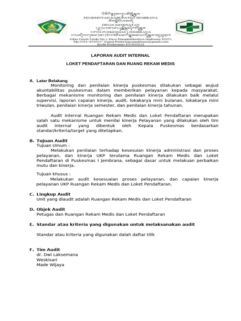 Laporan Audit RM Dan Pendaftaran Bulan Mei | PDF