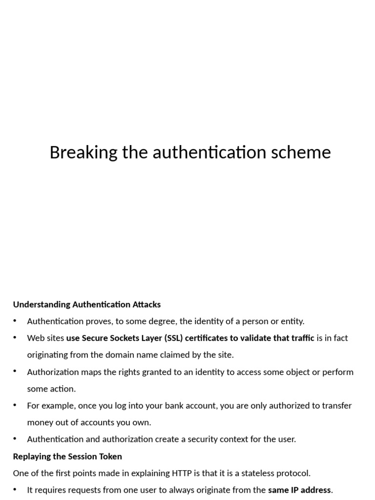 Eaking The Authentication Scheme | PDF