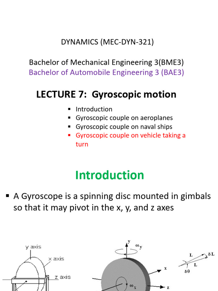 Lecture 7 - Dynamics | PDF