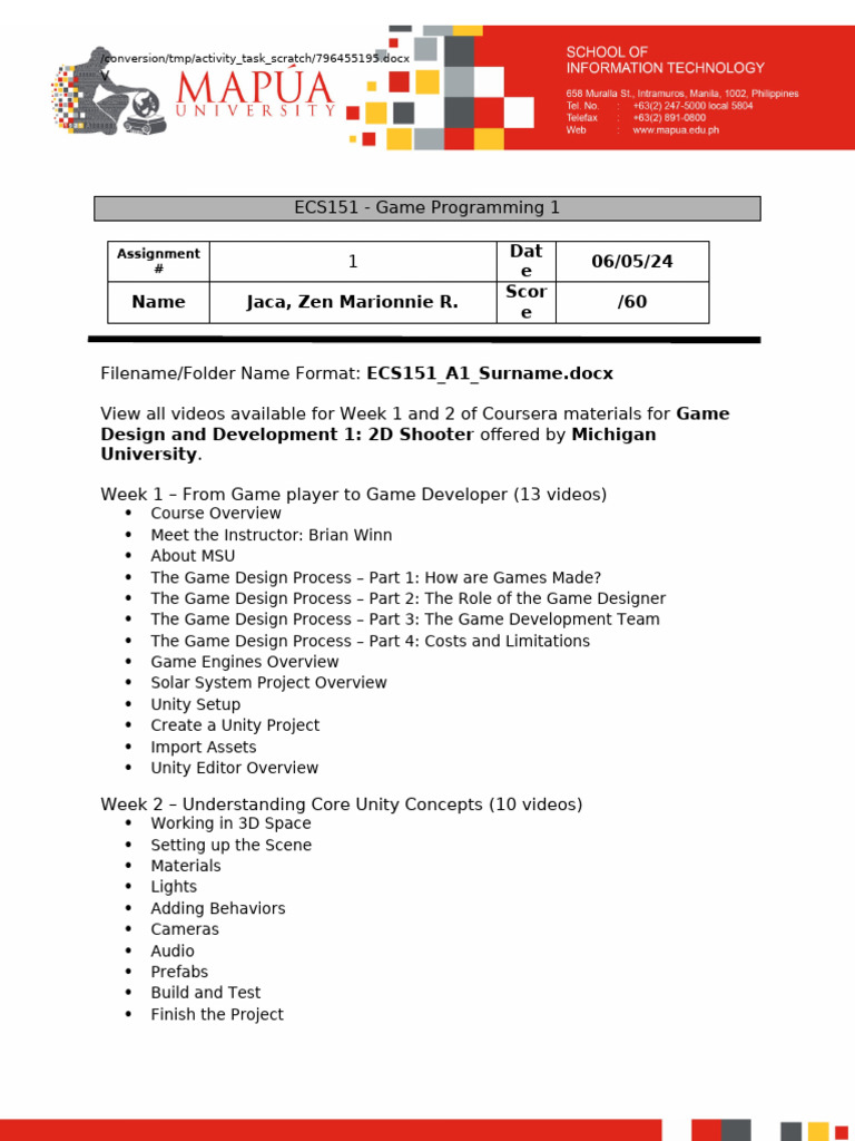 ECS151 FA1.1 Jaca | PDF