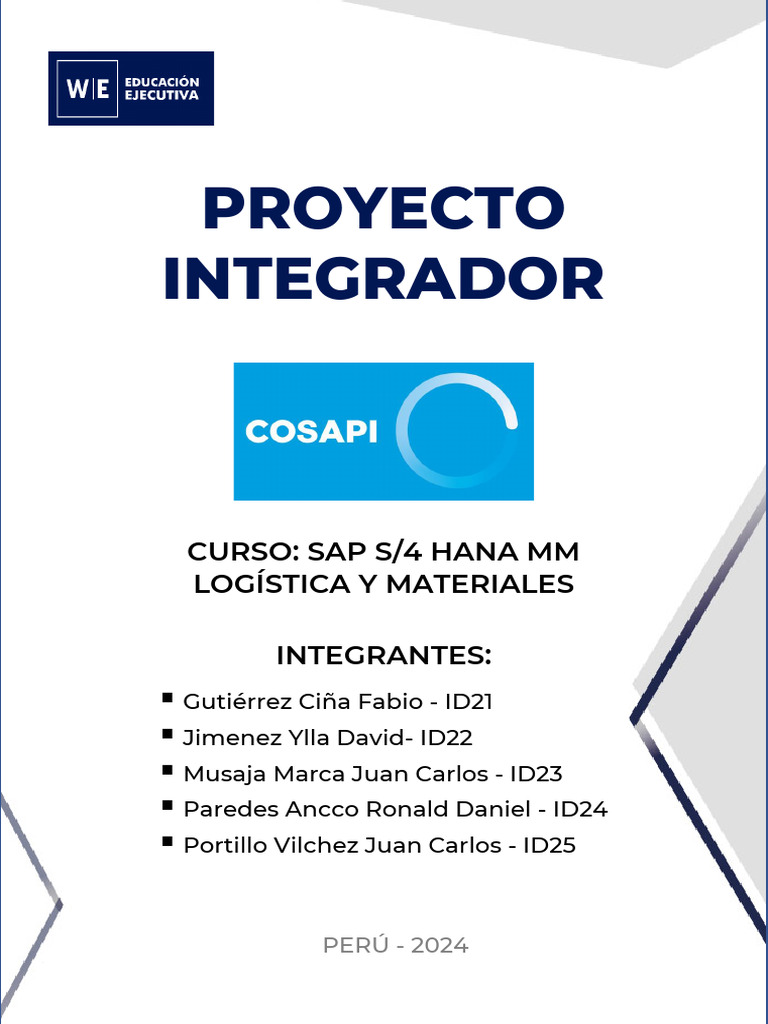 Proyectos Integrador - SAP S4 HANA MM - GRUPO - 05 | PDF