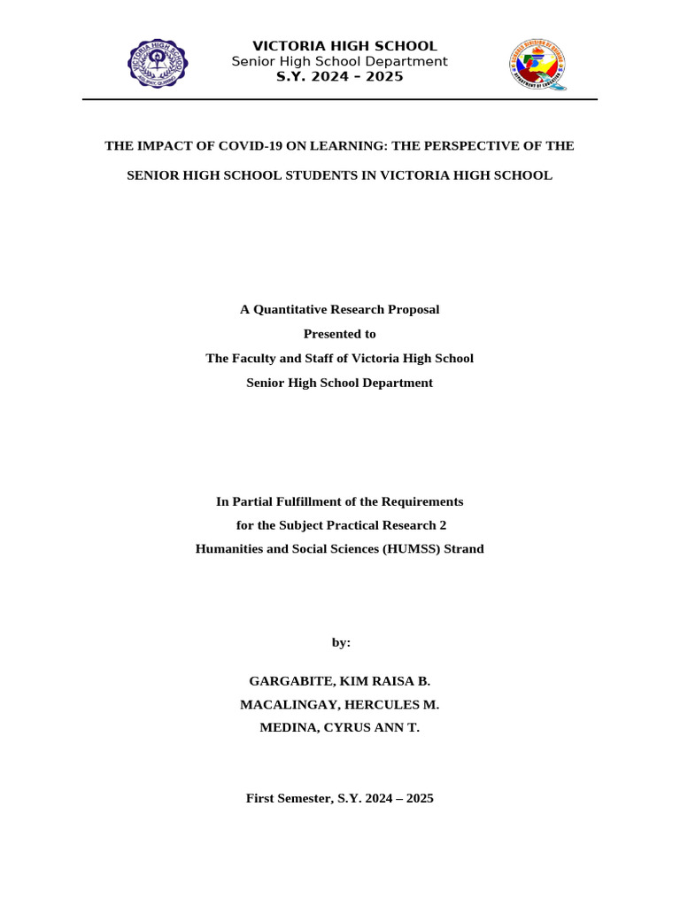 Practical Research 2 Cover Page Template | PDF