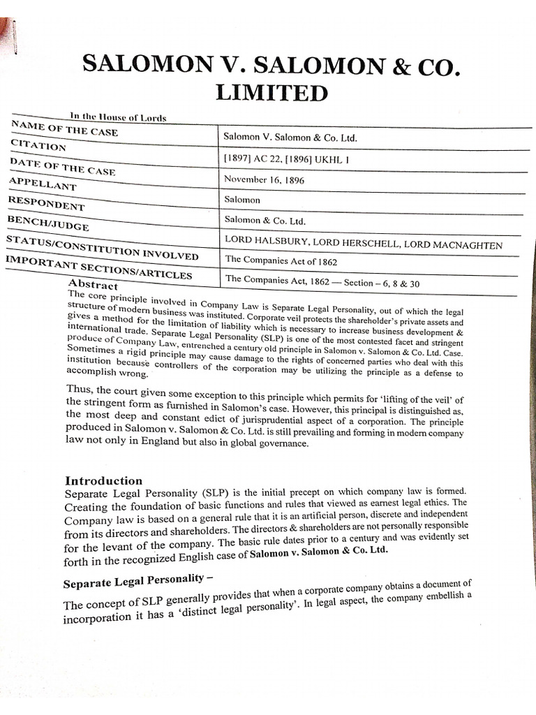 Salomon Case Detailed | PDF