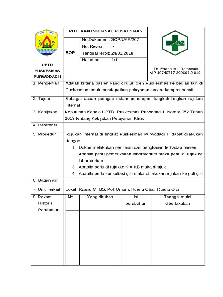 9.2.2.3.7 SOP RUJUKAN Internal BP | PDF