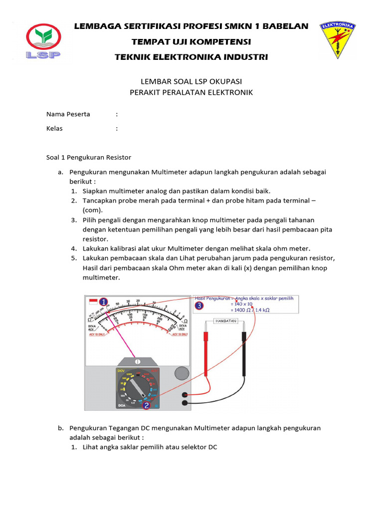 Latihan LSP Okupasi Perakit Peralatan Elektronik | PDF | Metode & Bahan Ajar | Komputer