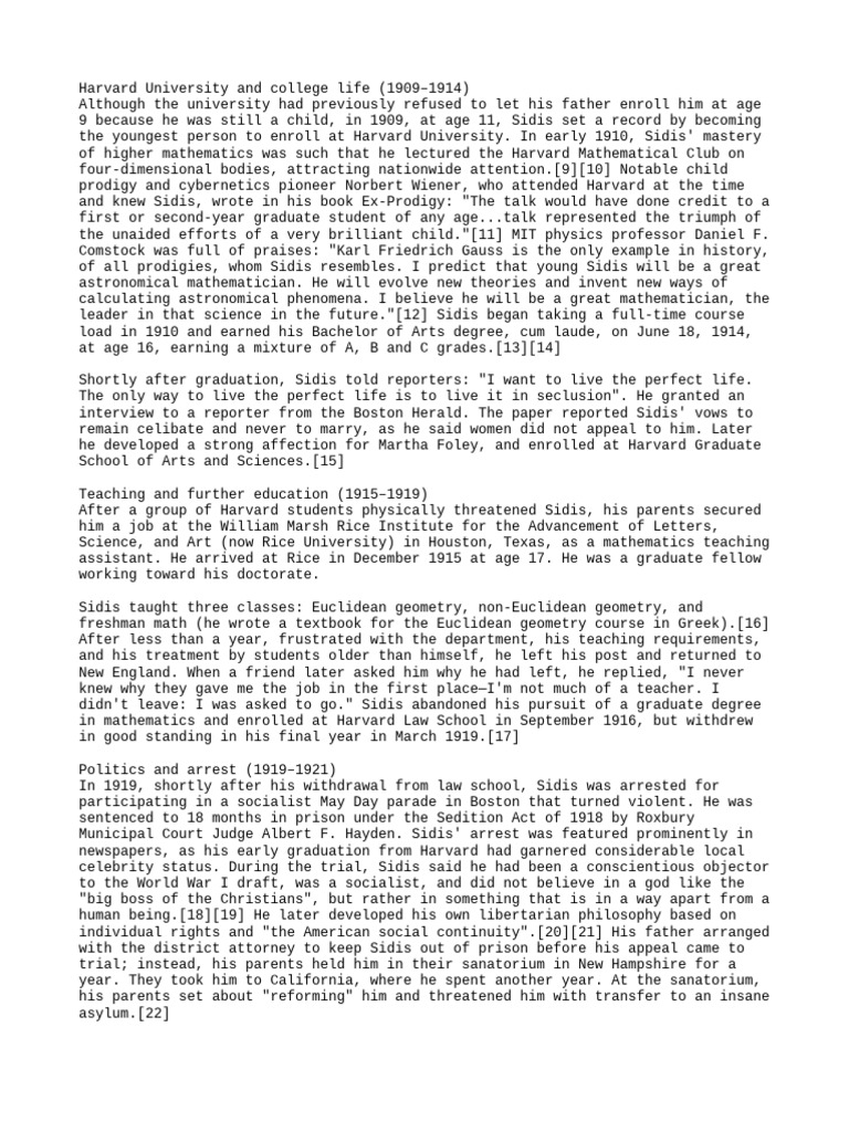 William James Sidis | PDF