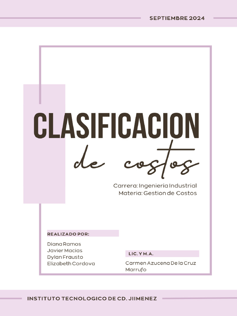 Clasificacion de Costos | PDF