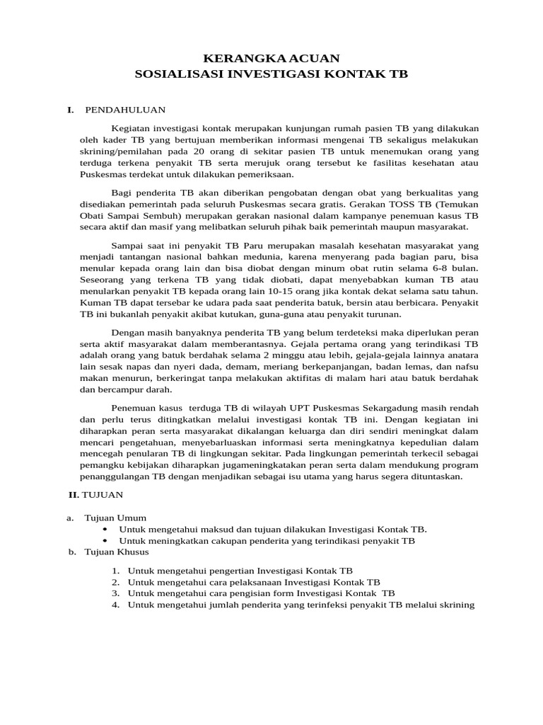 Kak Sosialisasi Investigasi Kontak | PDF