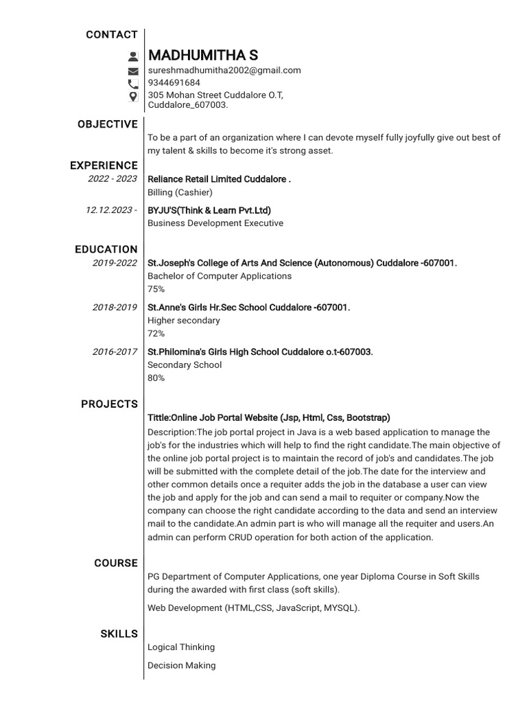 Madhumitha S | PDF
