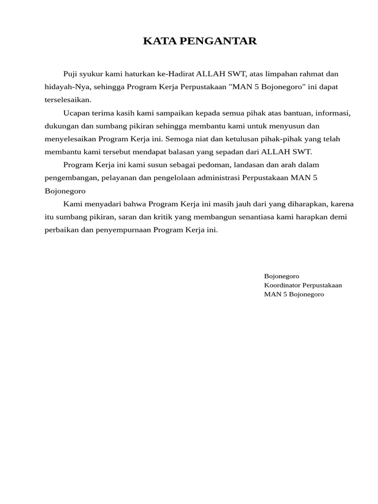 Program Kerja Perpus | PDF