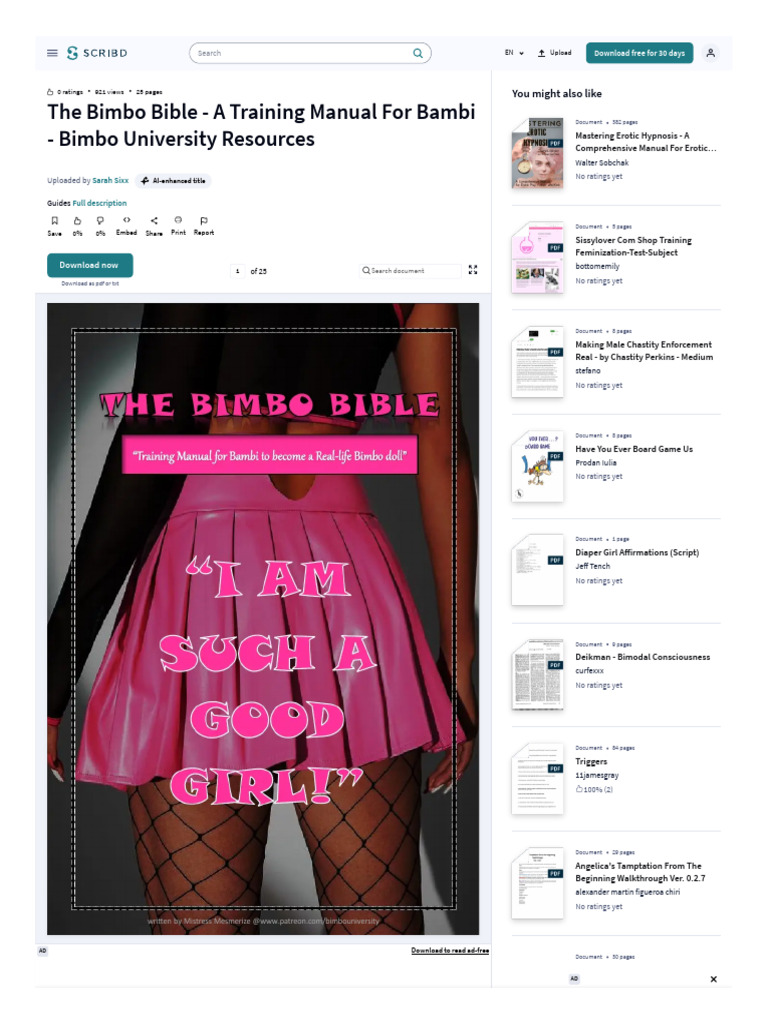 WWW Scribd Com Document 727083033 The Bimbo Bible A Training Manual For Bambi Bimbo University ...