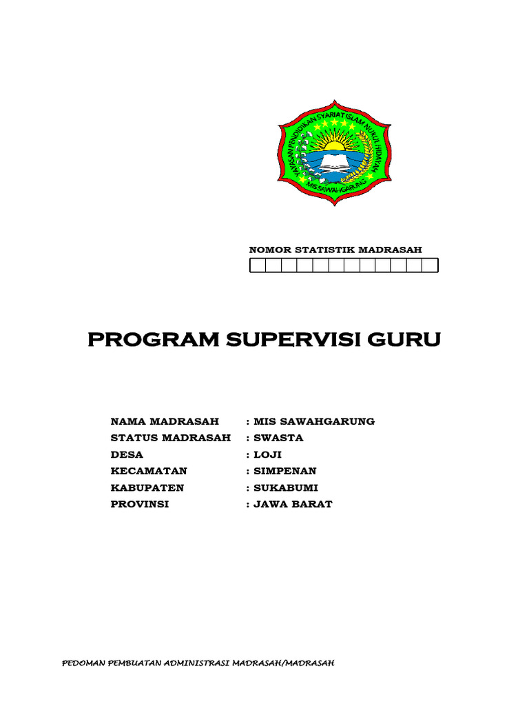 Program Supervisi Guru: Nomor Statistik Madrasah | PDF