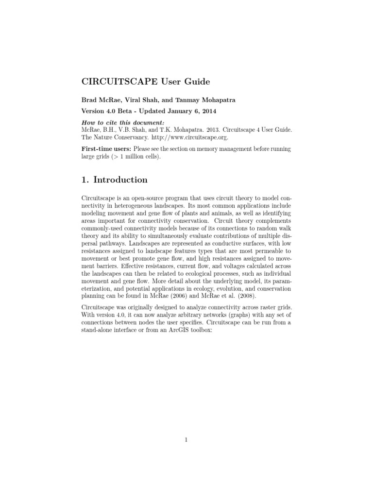 Circuitscape 4 0 | PDF