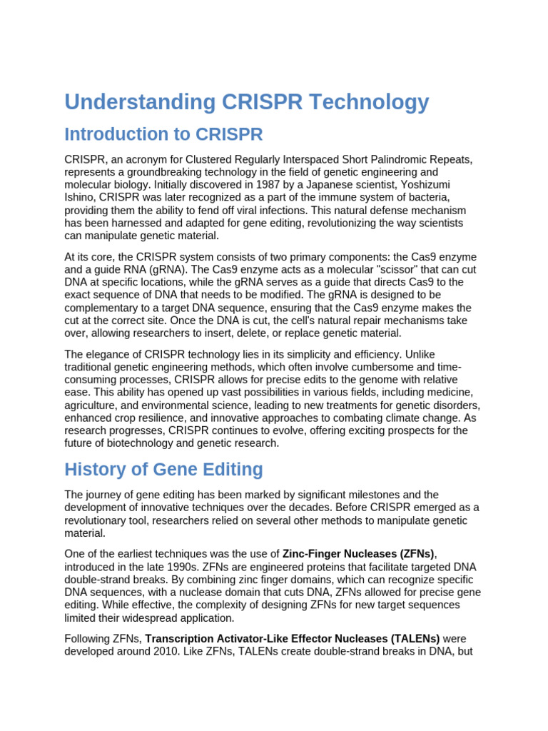 Understanding CRISPR Technology | PDF