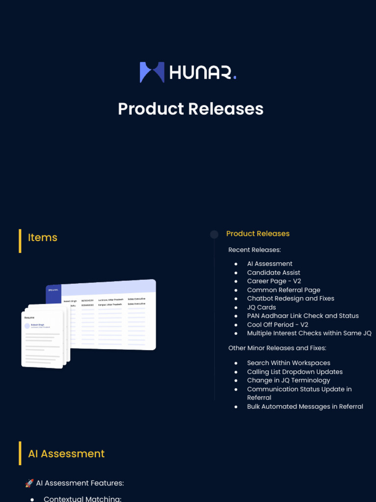 Product Releases - Hunar - AI | PDF | Information Science | Information ...