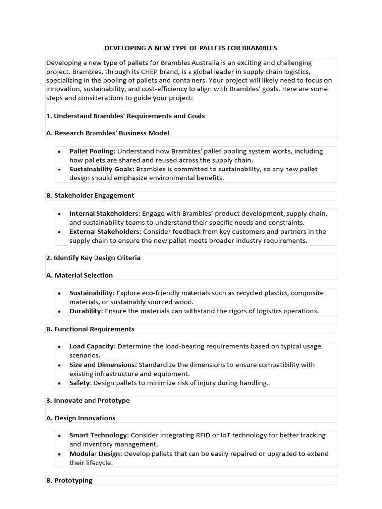 Developing A New Type of Pallets For Brambles | PDF