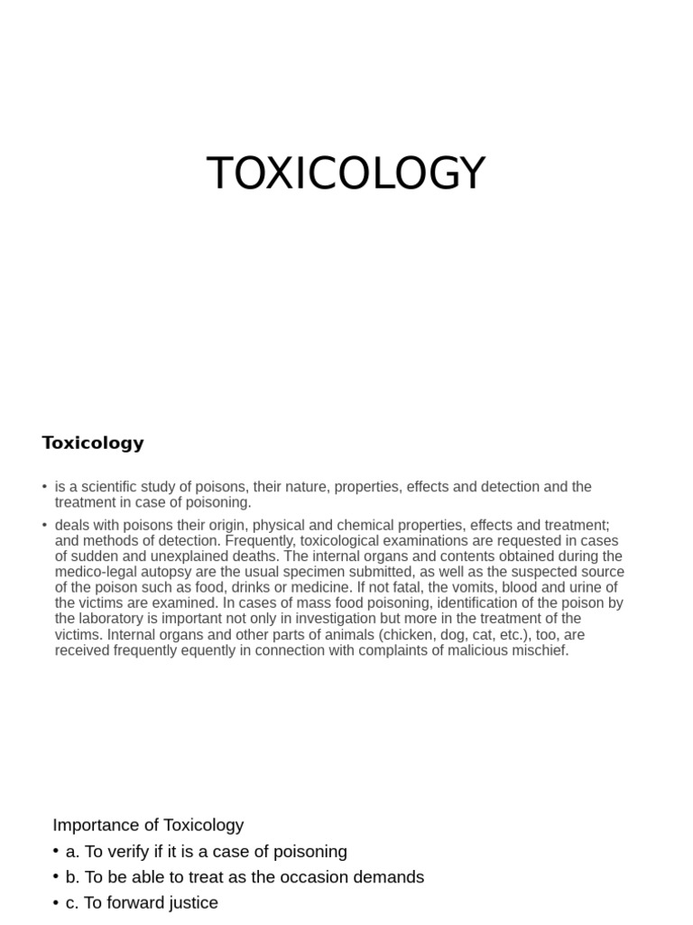 Toxicology | PDF