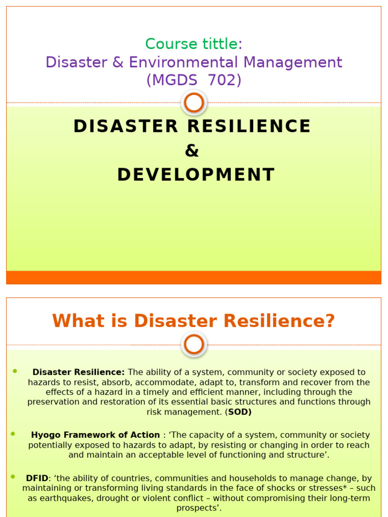 Disaster Resilience 2 | PDF