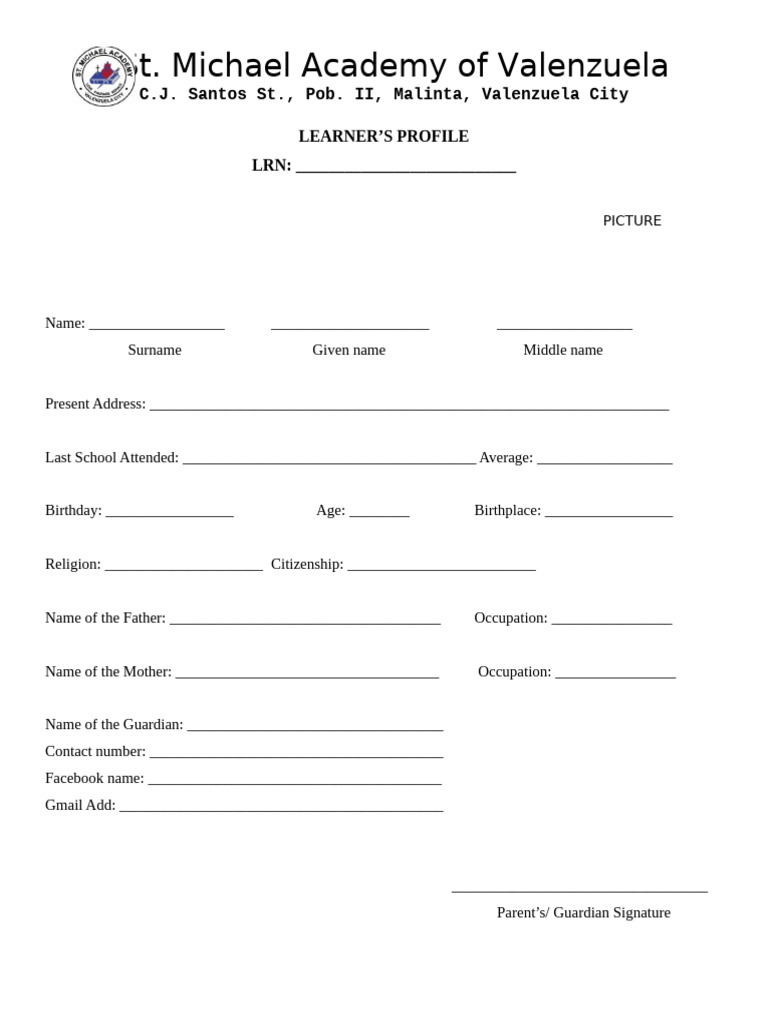 Learner's Profile | PDF