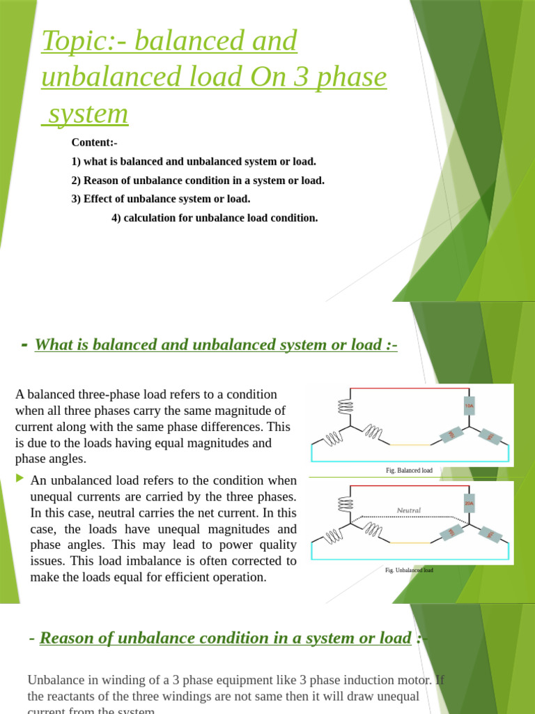 Topic:-Balanced and Unbalanced Load On 3 Phase System | PDF