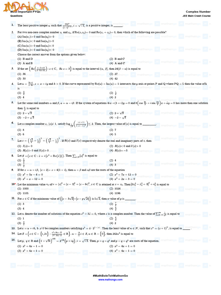 43 Qs - Most Important PYQs @IndAlok | PDF