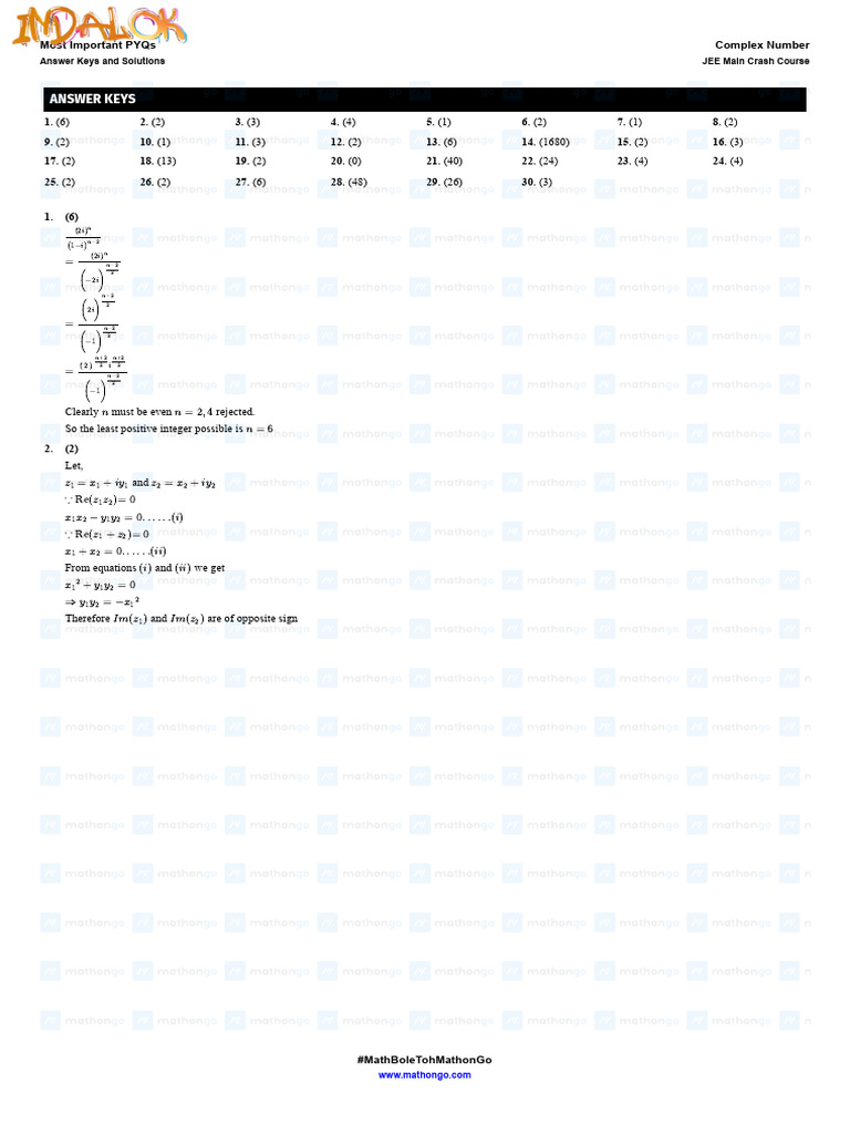 44 Sol - Most Important PYQs @IndAlok | PDF
