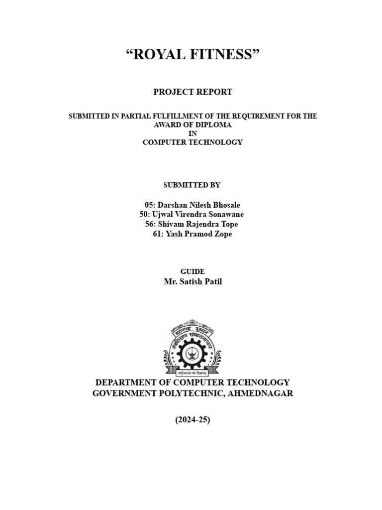 Royal Fitness Report | PDF