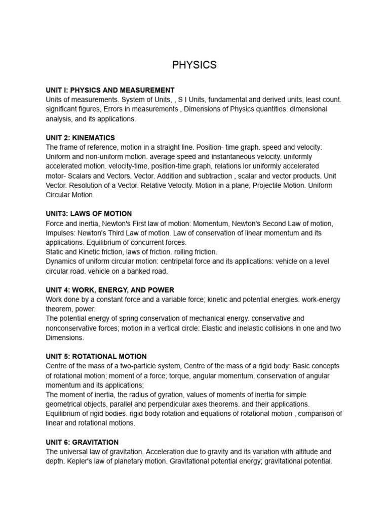 Neet Syllabus Pdf