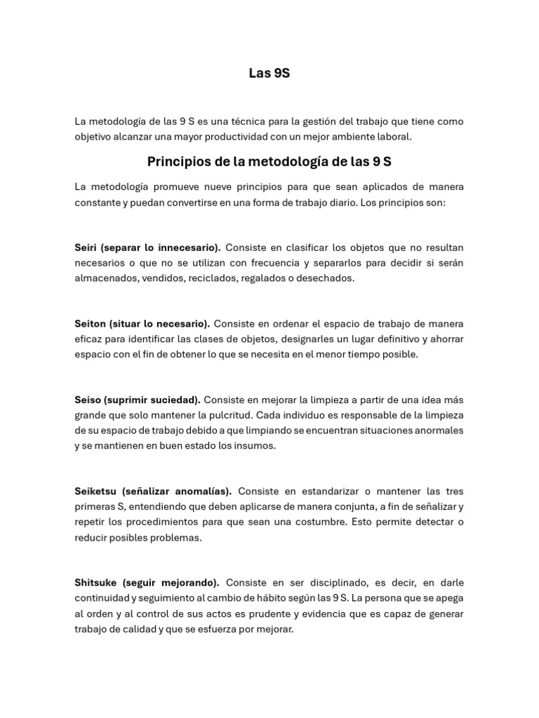Las 9S INFORMACION | PDF | Crecimiento personal y profesional