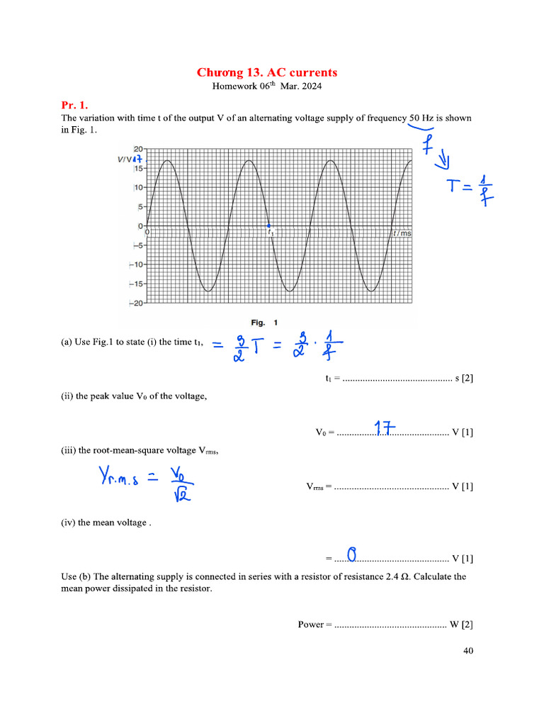 Chapter 13 Ac Currents Exercises Pdf