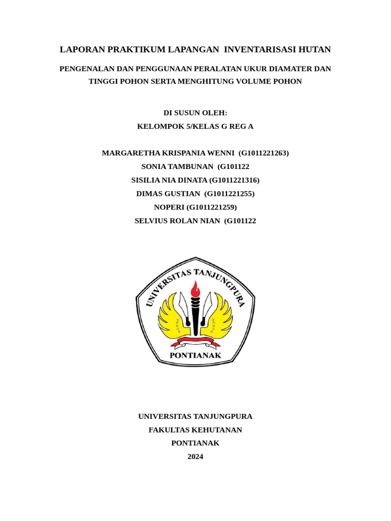 Laporan Praktikum Lapangan Inventarisasi Hutan | PDF | Sains & Matematika | Komputer