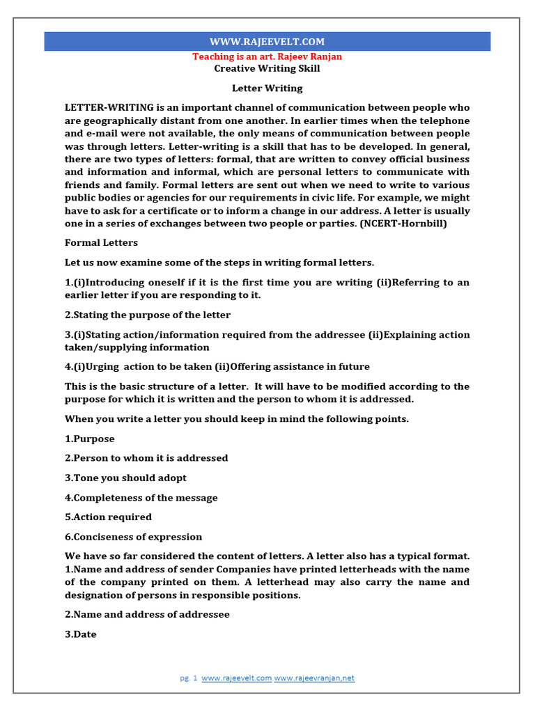 Letter Writing Application Writing Sample Example CBSE Board 10 12 ...