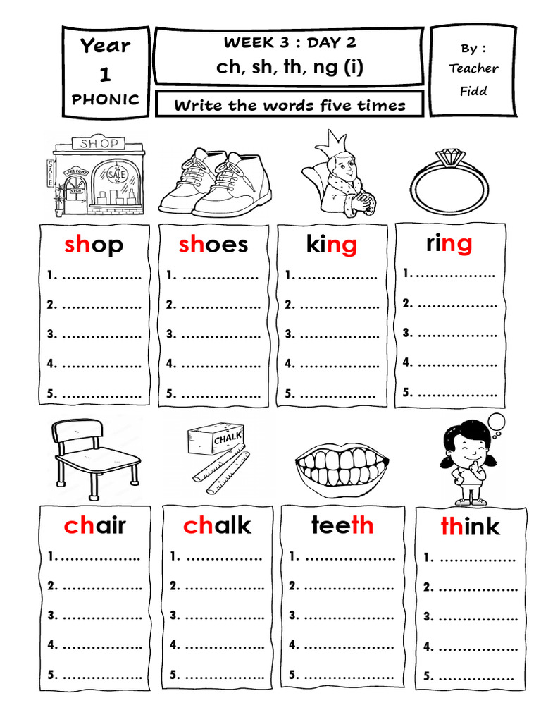 Week 3 Day 2 CH SH TH NG | PDF