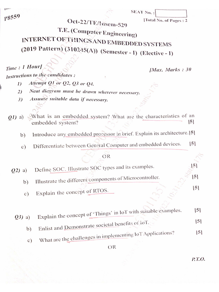 IoT Insem Paper 22-1 | PDF