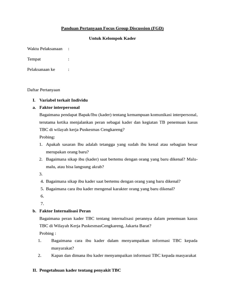 Panduan FGD | PDF