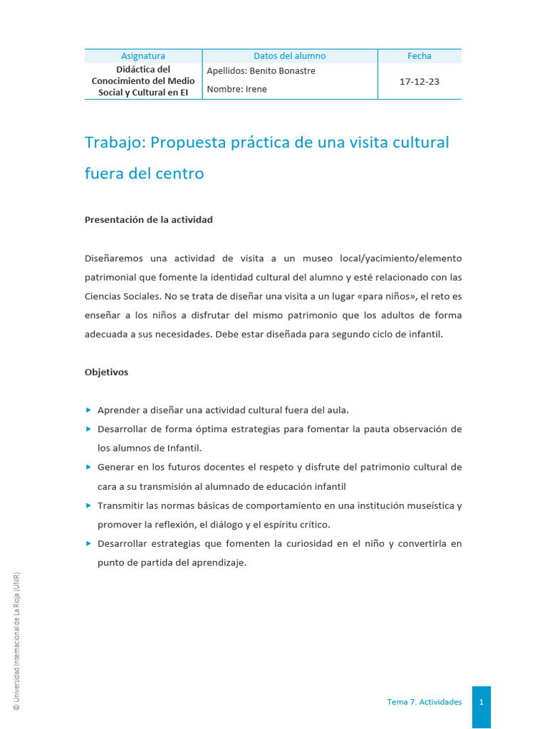 123701inf31 t7 Act | PDF | Evaluación | Educación de la primera infancia