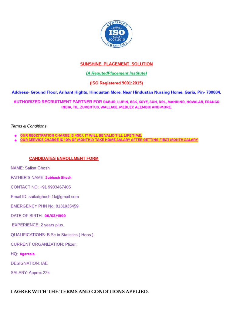 SUNSHINE REGISTRATION FORM .Docx - 20240926 - 201301 - 0000 | PDF